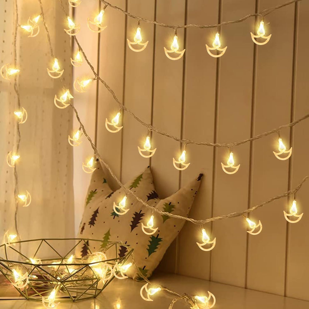 Diya Shape LED String Lights for Diwali – The Purple Tree