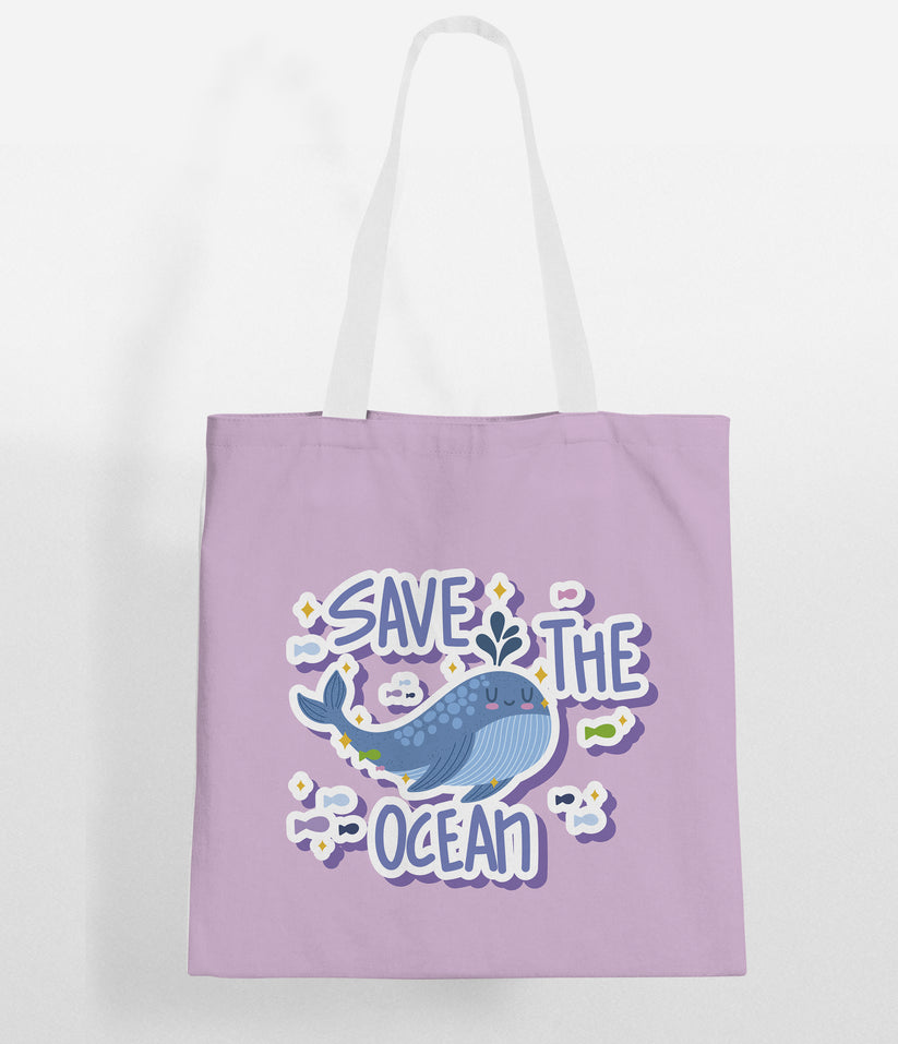 Save The Ocean Whale Ocean Theme Tote Bag – The Purple Tree